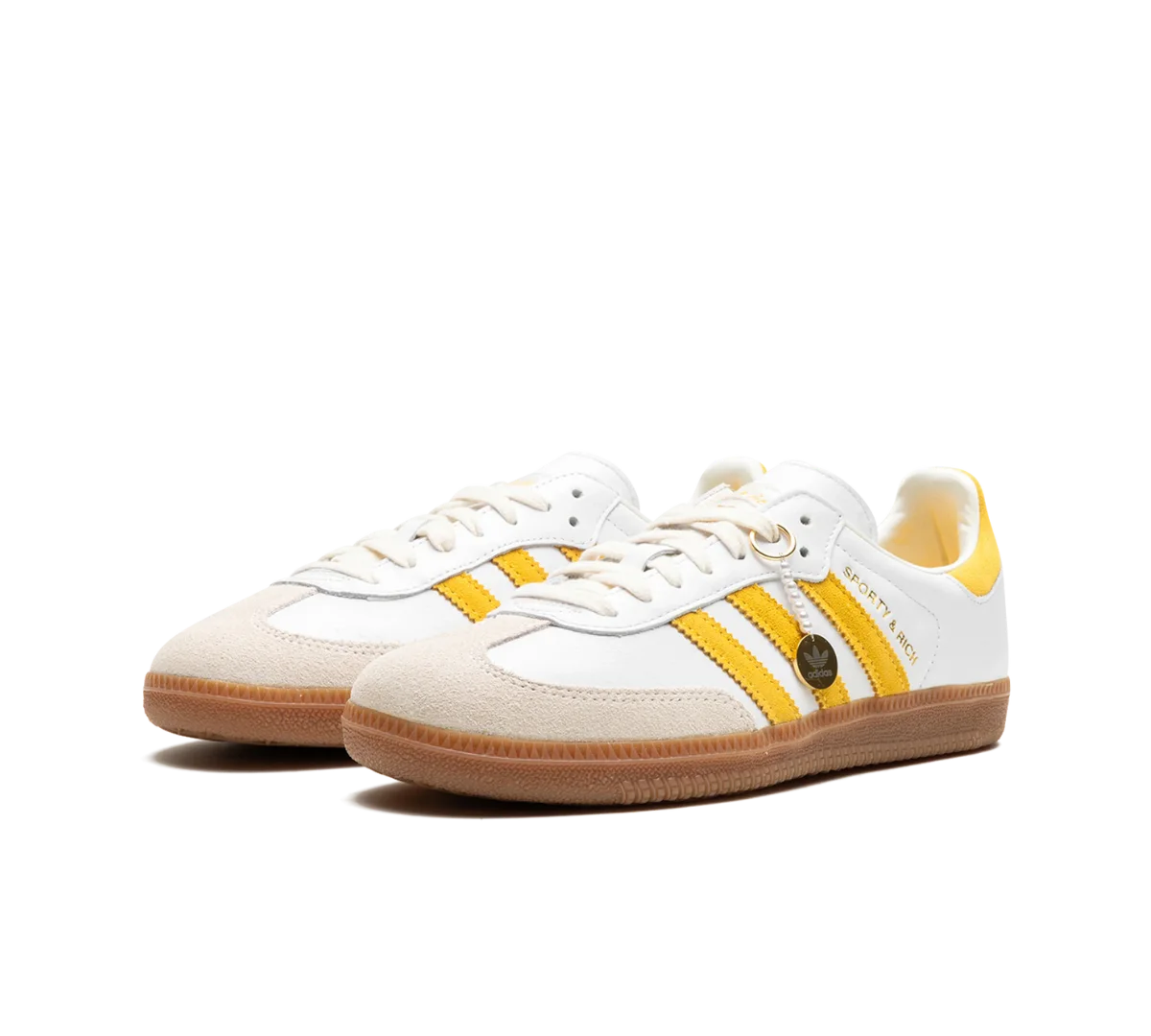 Tênis Feminino Adidas Samba x Sporty & Rich Branco/Amarelo – JUICY